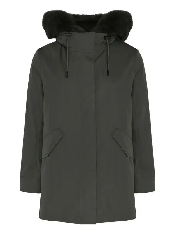 YVES SALOMON Padded Parka With Fur Trim - Ebony