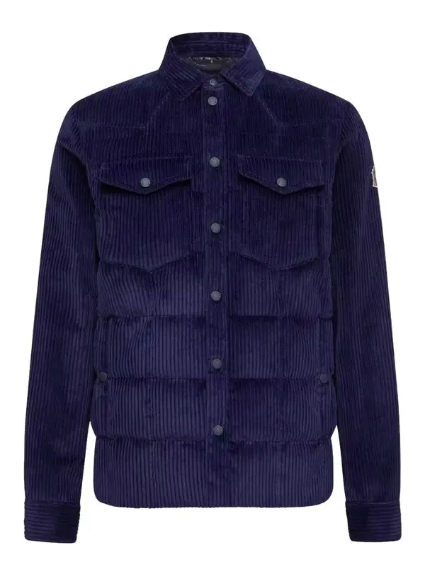 Moncler Corduroy Down Shirt Jacket - Navy Blue