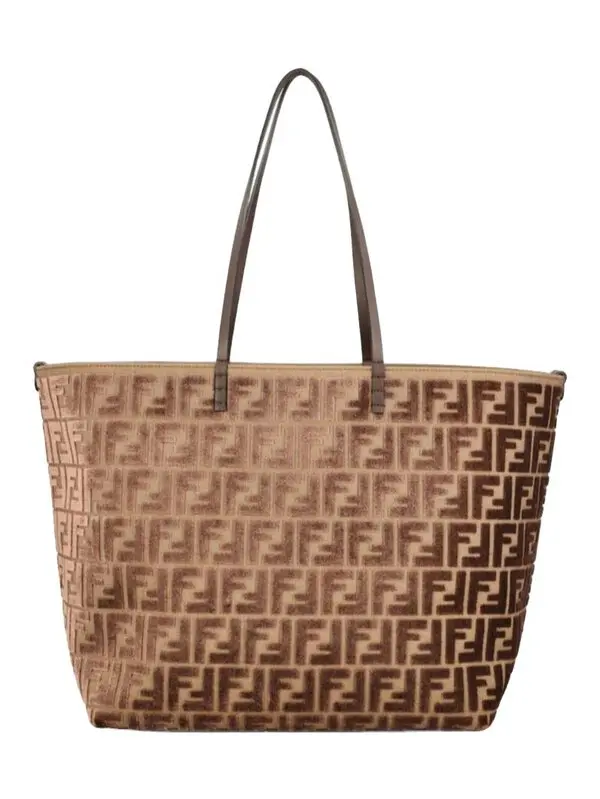 Fendi Roll Ff Jacquard Large Tote Bag - Chocolate
