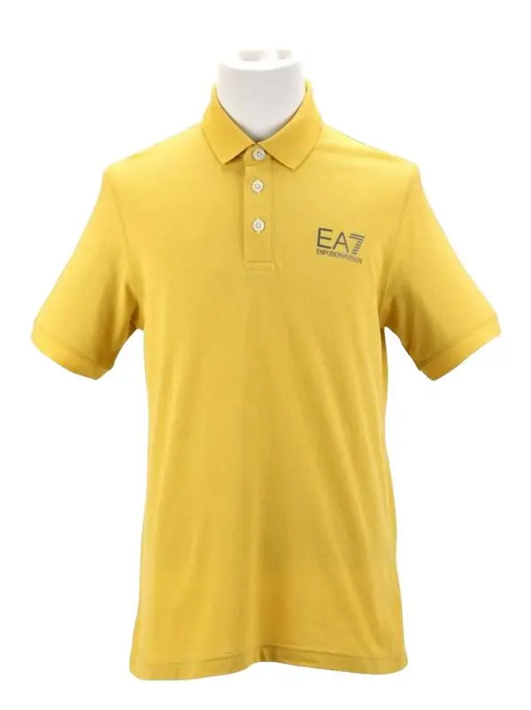 EA7 Logo Lapel Polo Shirt - Yellow
