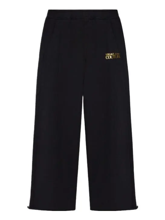 Versace Logo Wide-leg Joggers - Black