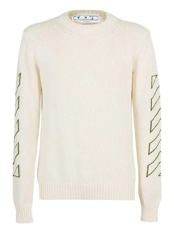 Off-White Arrows Long Sleeve Knitted Jumper - White