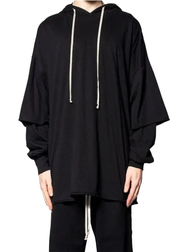 Rick Owens Temple Tommy Hustler Hoodie - Black