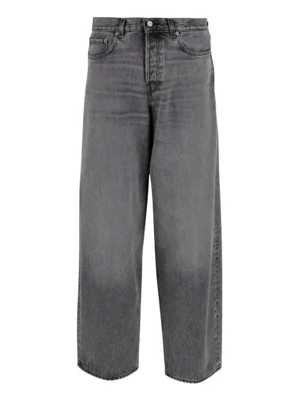 HAIKURE Embossed Patch Denim Jeans - Black