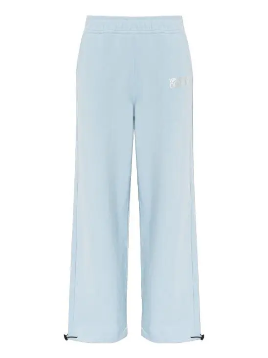 Versace Logo Wide-leg Track Pants - Light Blue