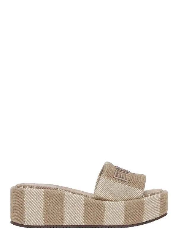 Fendi Sunshine Platform Slides - Pigeon Grey