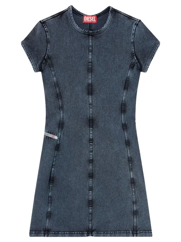 DIESEL® D-cupsleeves Denim-look Mini Dress - Blue