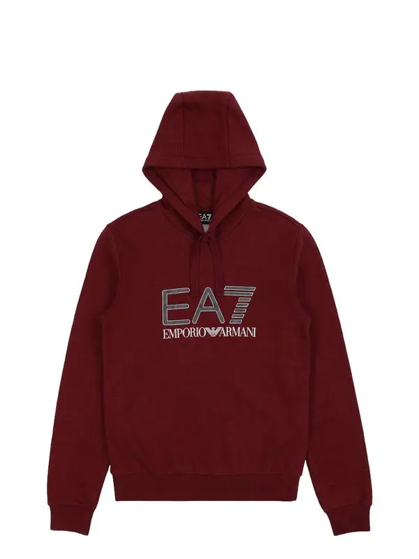 EA7 Logo Hooded Sweater - Brown