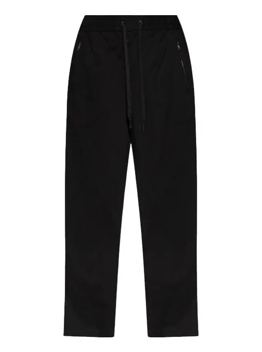 Dolce & Gabbana Dolce Gabbana Logo Plaque Drawstring Pants - Black