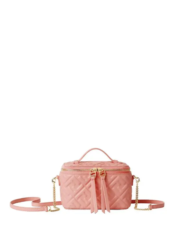 Fendi Nappa Leather Mini-bag With Ff Motif - Pink