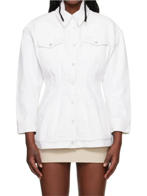 Wardrobe.NYC Non-elastic" Denim Jacket - White