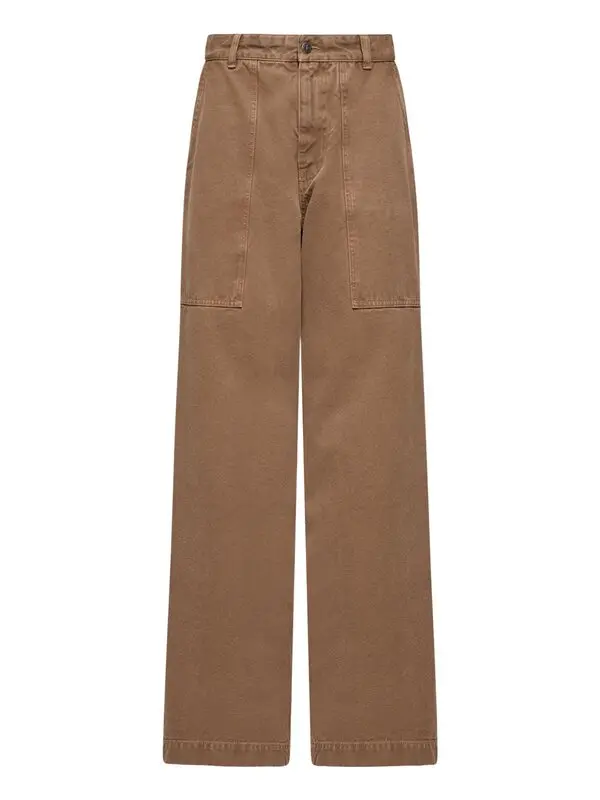 Moncler Logo Detailed Straight-leg Trousers - Brown