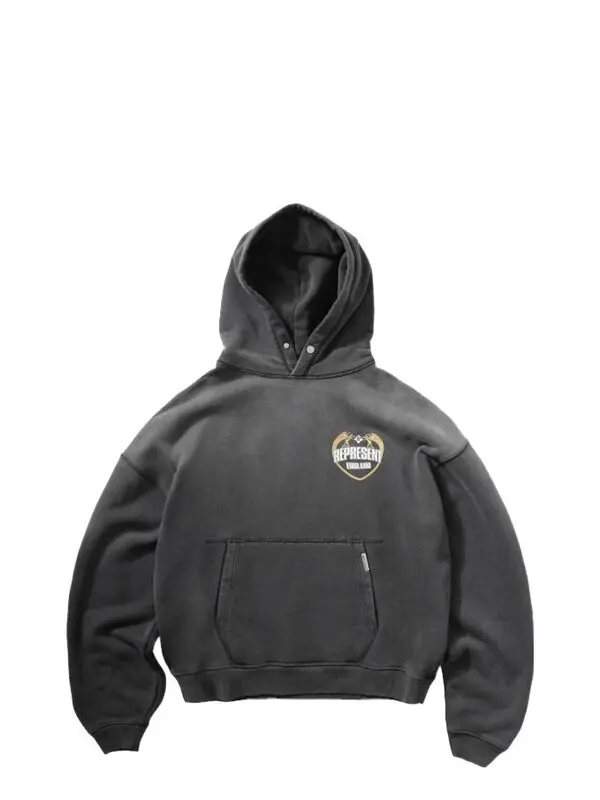 REPRESENT Angel Border Graphic Hoodie - Stained Black
