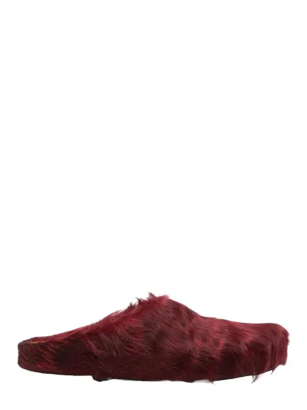 Marni Fussbett Slip-on Flat Fur Mules - Brown