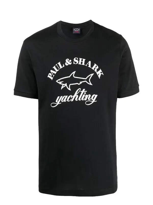 PAUL  SHARK Logo Print T-shirt - Black