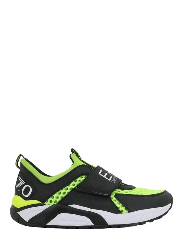 EA7 Logo Round-toe Sneakers - Black