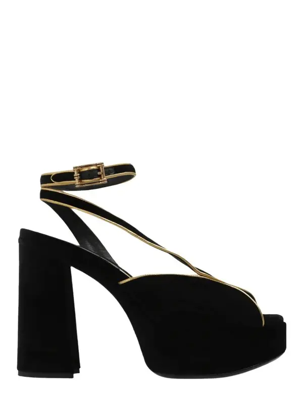 Etro Velvet Platform Sandals - Black