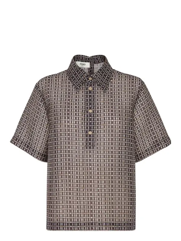 Fendi Short Sleeve Polo Shirt - Brown