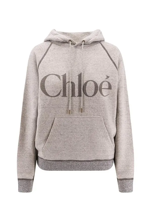Chloé Logo Printed Drawstring Hoodie - No