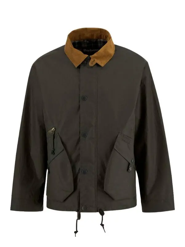 Barbour Corduroy Collar Zip-fastening Jacket - Archives Olive Green