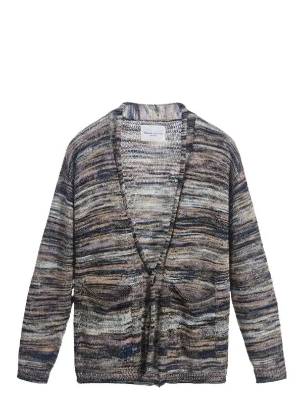 ROBERTO COLLINA Shawl Collar Knit Jacket - Gray