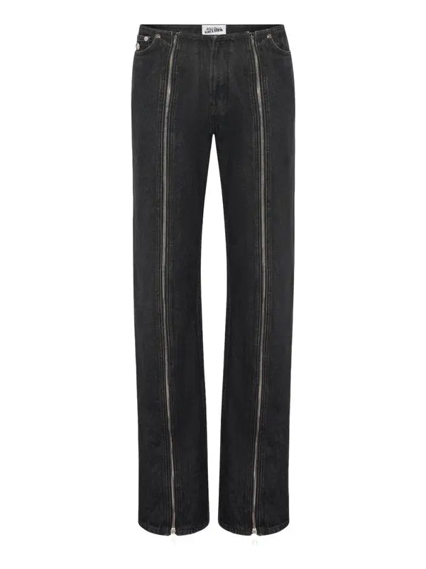 JEAN PAUL GAULTIER Zipped Straight Leg Jeans - Black