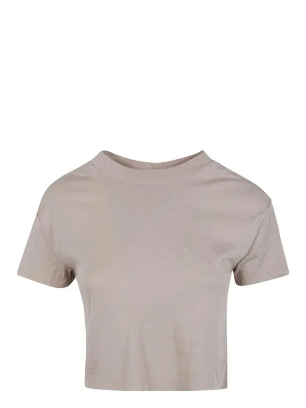 THOM KROM Cropped Seam-detail T-shirt - Stone