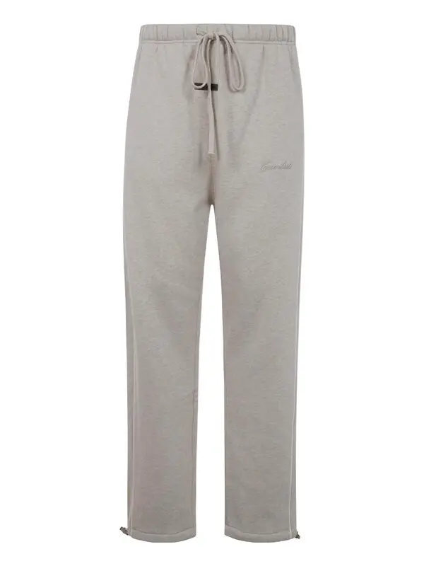Fear Of God Logo Embroidered Fleece Sweatpants - Gray