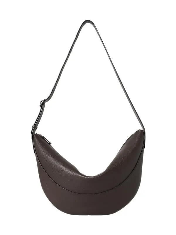 THE ROW Jouve Zipped Shoulder Bag - Chestnut Brown