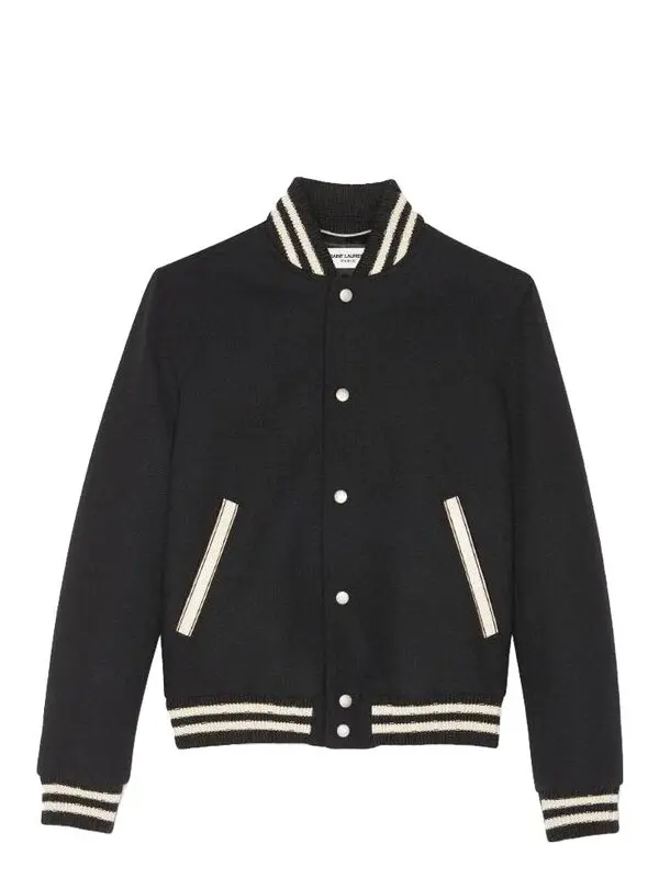 Saint Laurent Varsity Baseball Jacket - Black
