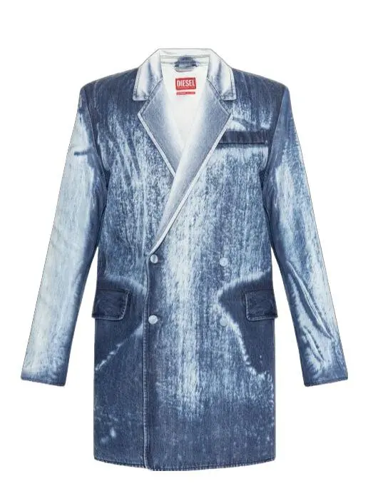 DIESEL® De-lumea Fsi1 V-neck Double Breasted Jacket - Blue
