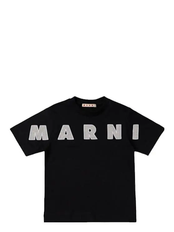 Marni Cotton T-shirt With Printed Logo - Black