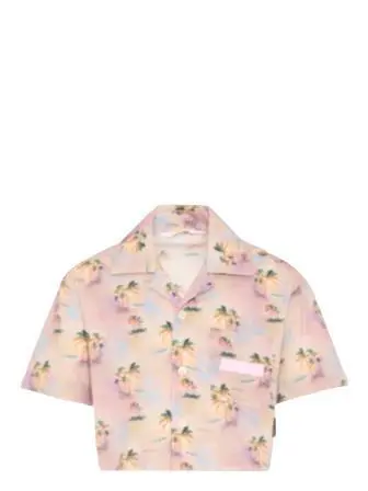 Palm Angels Palm Trees Pocket Shirt - Nude