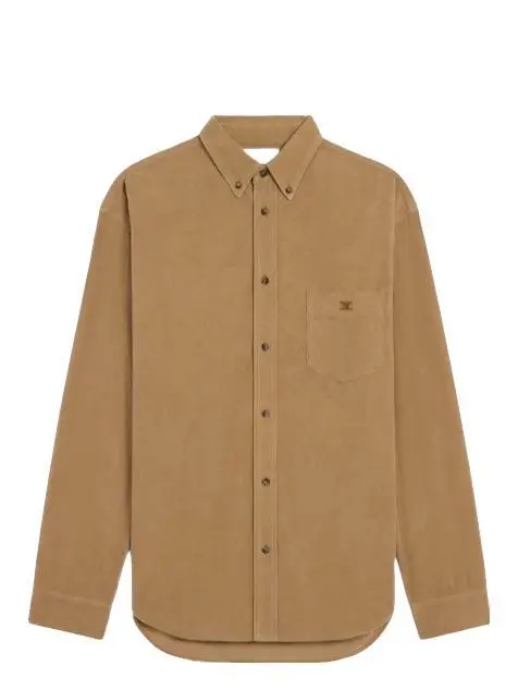 Celine Relaxed Shirt In Corduroy - Brown