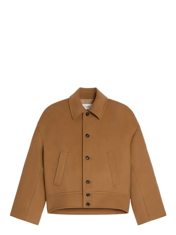 Celine Double-face Wool Cashmere Jacket With Triumphal Embroidery - Camel