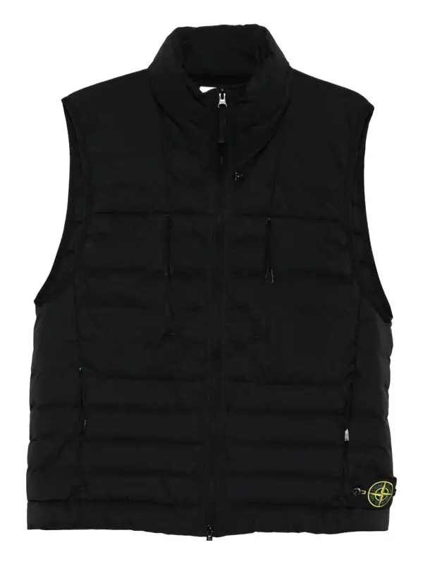Stone Island Quilted Stand Collar Gilet - Black