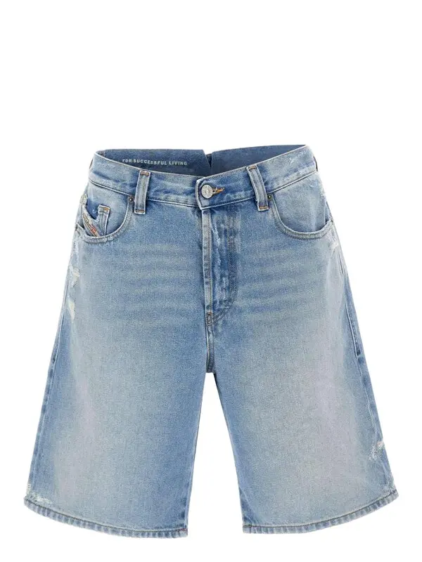 DIESEL® Distressed Regular-fit Denim Shorts - Blue