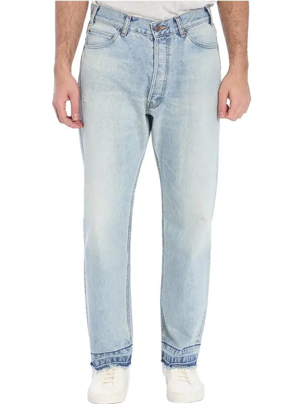 Celine Wesley Jeans In Rider Wash Denim - Light Blue