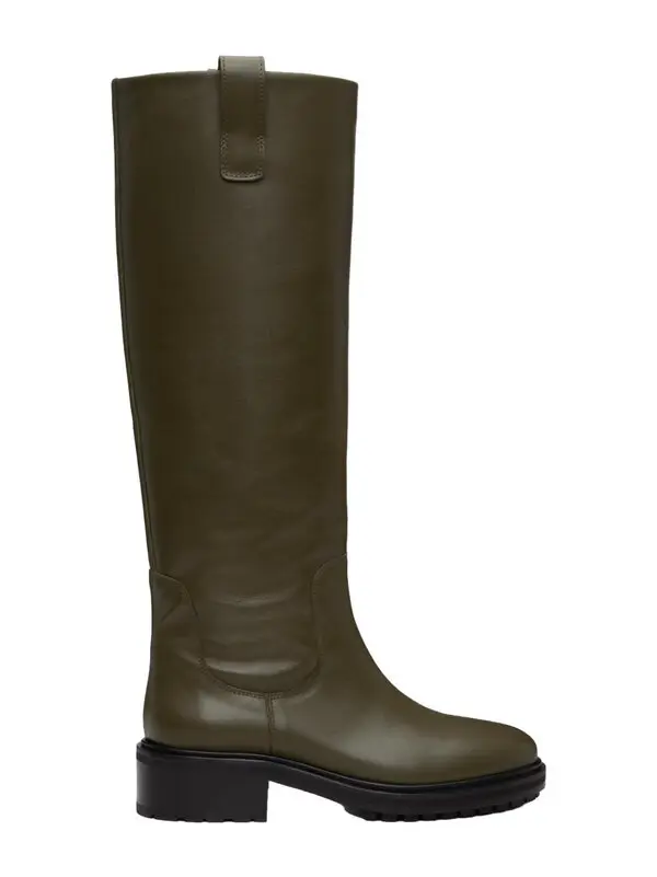 AeydĒ Henry Leather High Boots - Olive Green