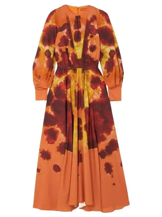 Altuzarra Peirene Ink-print Midi Dress - Red