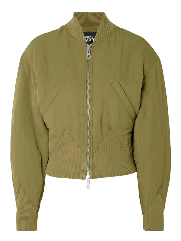 JEAN PAUL GAULTIER Patchwork Quilted Bomber Jacket - Military Green