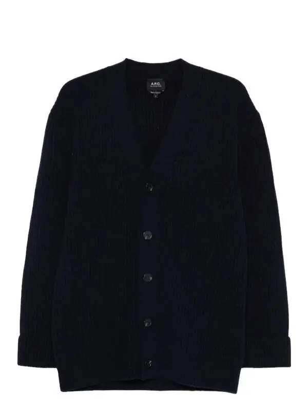 A.p.c. Buttoned V-neck Cardigan - Dark Navy