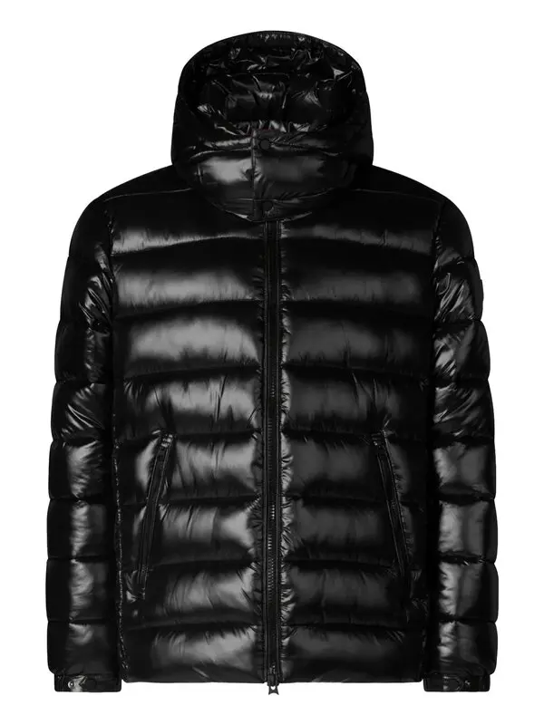 SAVE THE DUCK Zip-up Hooded Puffer Jacket - Black