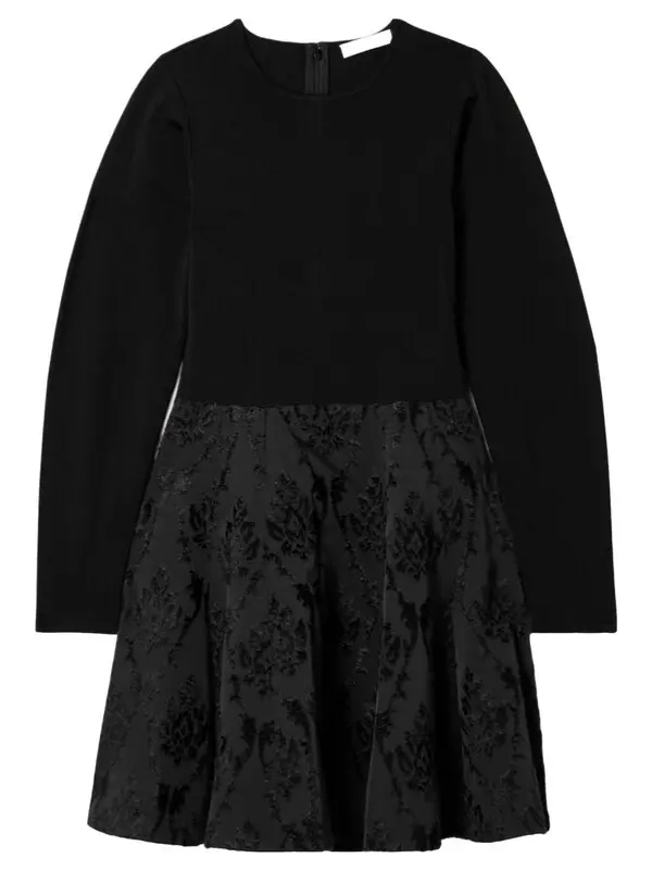 Ulla Johnson Cara Elastic Knit Embroidered Jacquard Mini Dress - Black