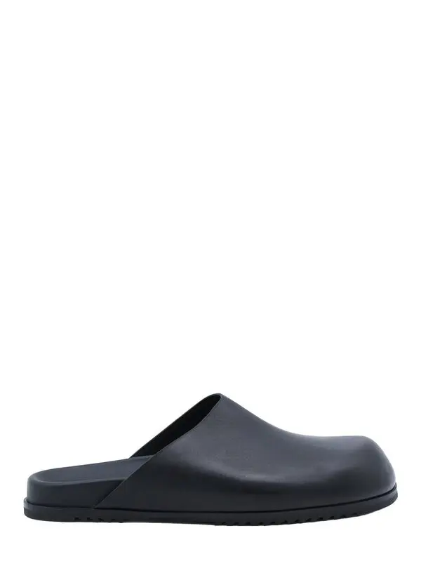 Rick Owens Round Toe Slip-on Sandals - Black