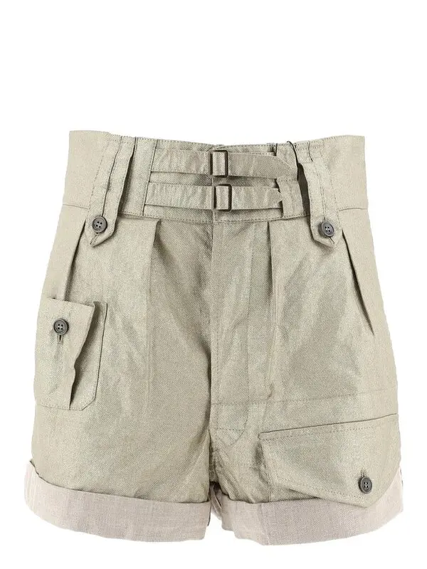 Saint Laurent Belted Cargo Shorts - Nude