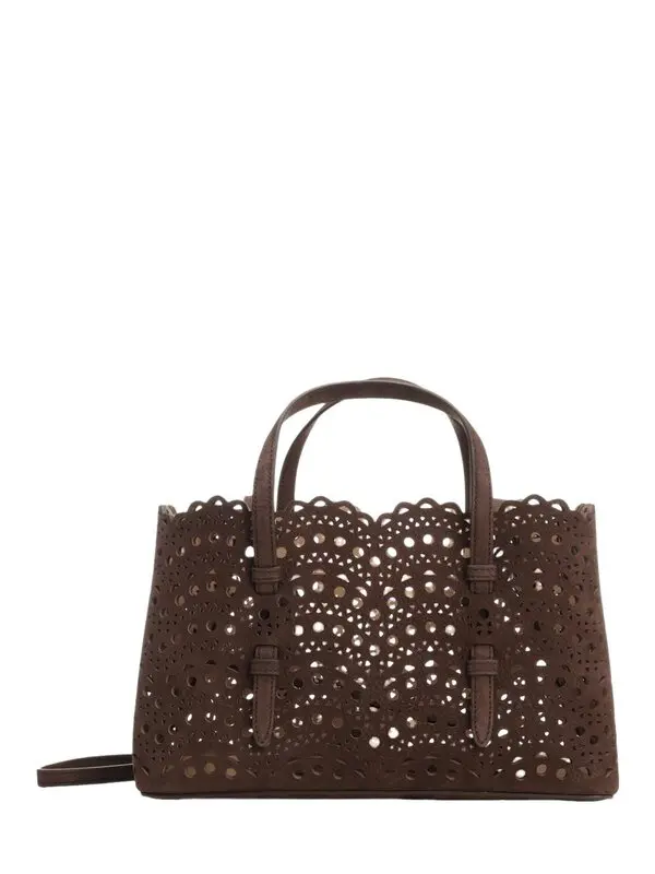 Alaïa Mina E/w Medium Tote Bag With Cut-out Details - Brown