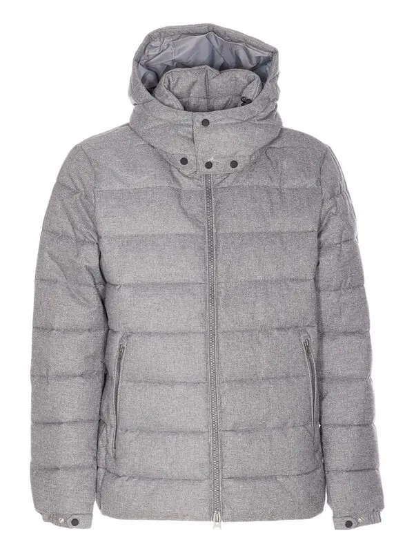 SAVE THE DUCK Hooded Down Coat With Quilted Design - Gray