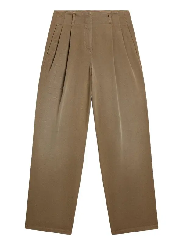 GOLDEN GOOSE Cotton Wide-leg Pants - Khaki