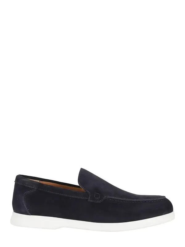 DOUCAL'S Round Toe Slip-on Loafers - Black